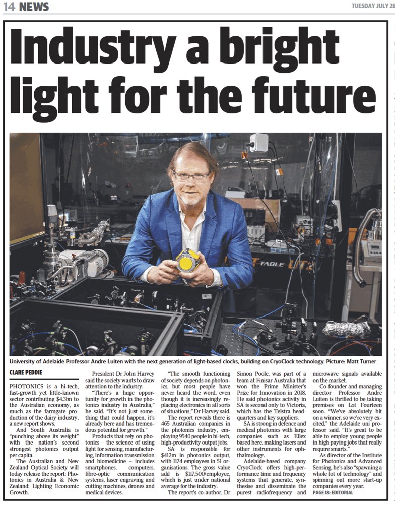 IPAS Cryoclock leading the SA Photonics Roadmap | Institute for ...