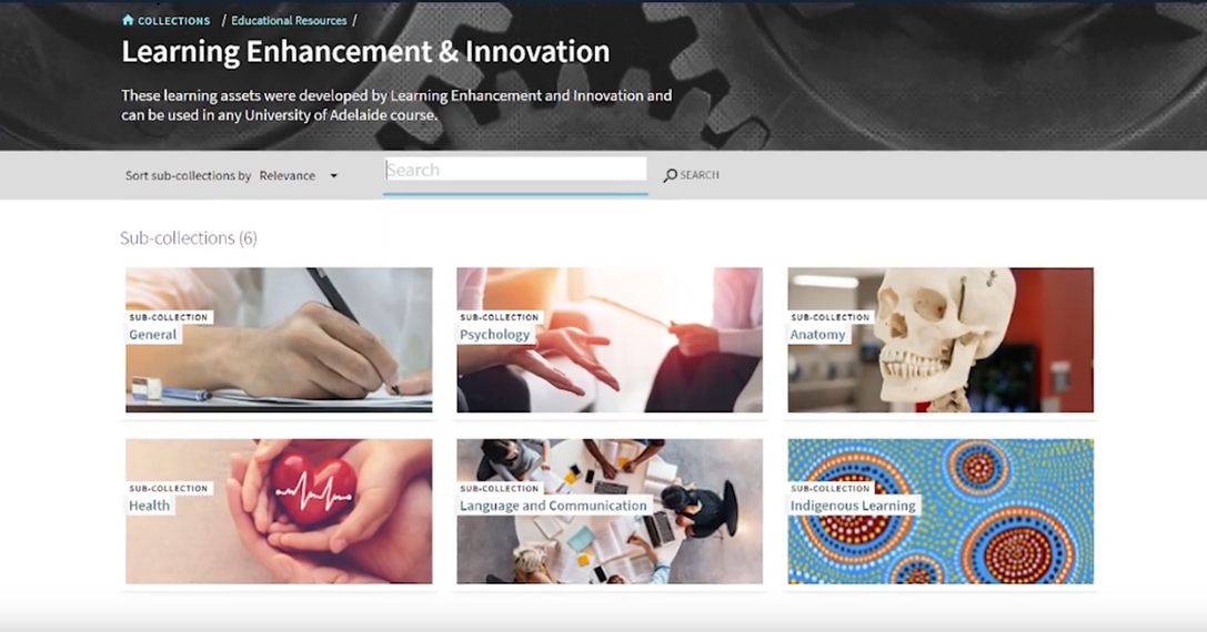 Learning Assets Database | Learning and Teaching | University of Adelaide