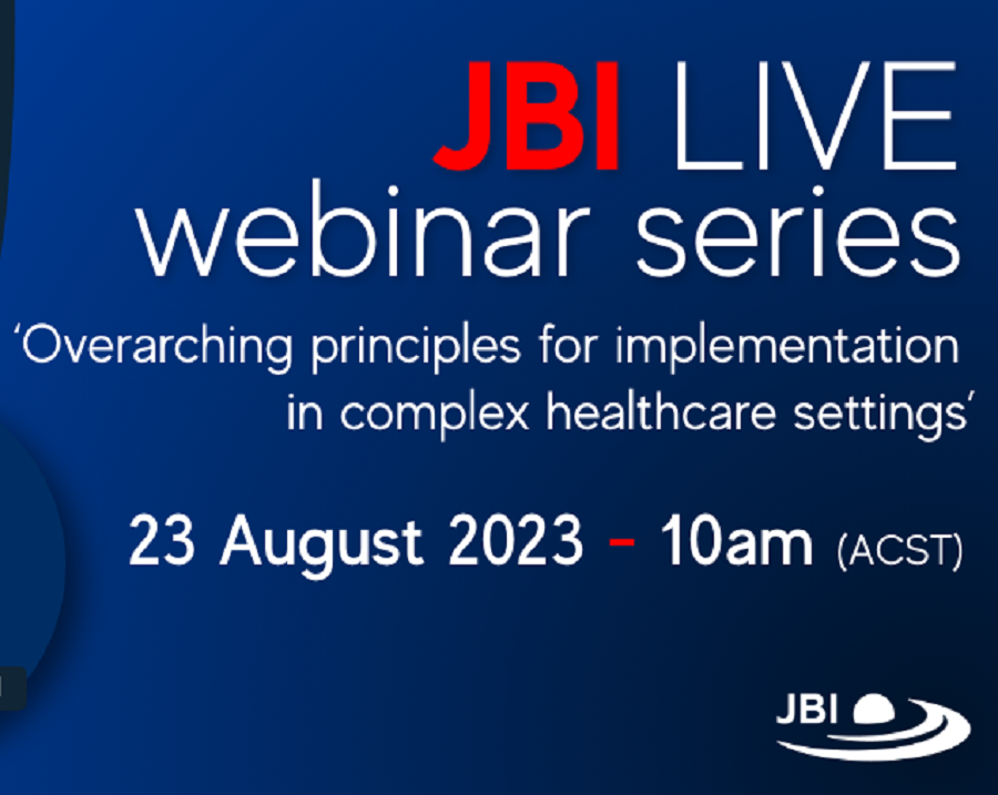 JBI LIVE webinar | Newsroom | University of Adelaide