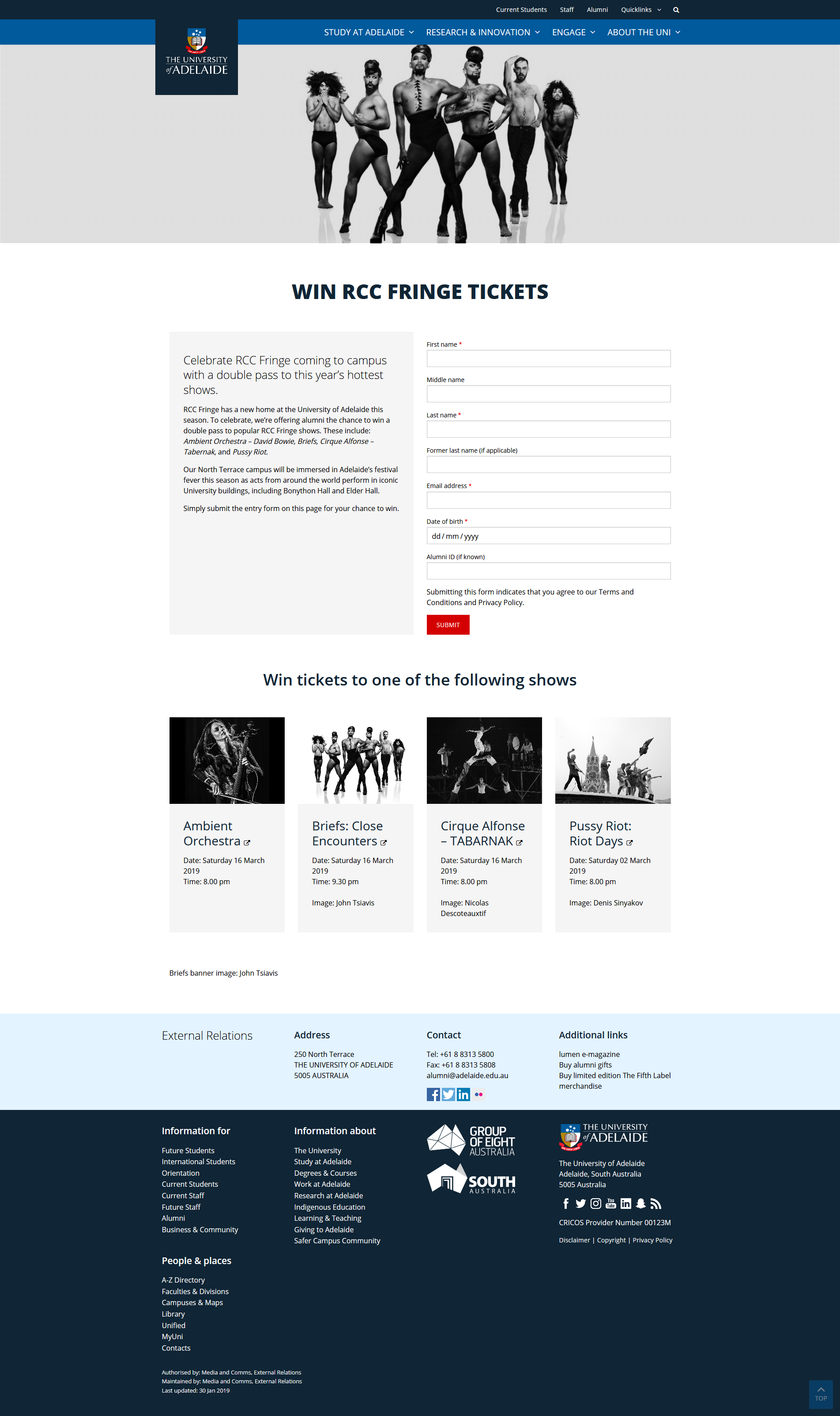 Request A Promotional Page | Web Guide | University of Adelaide