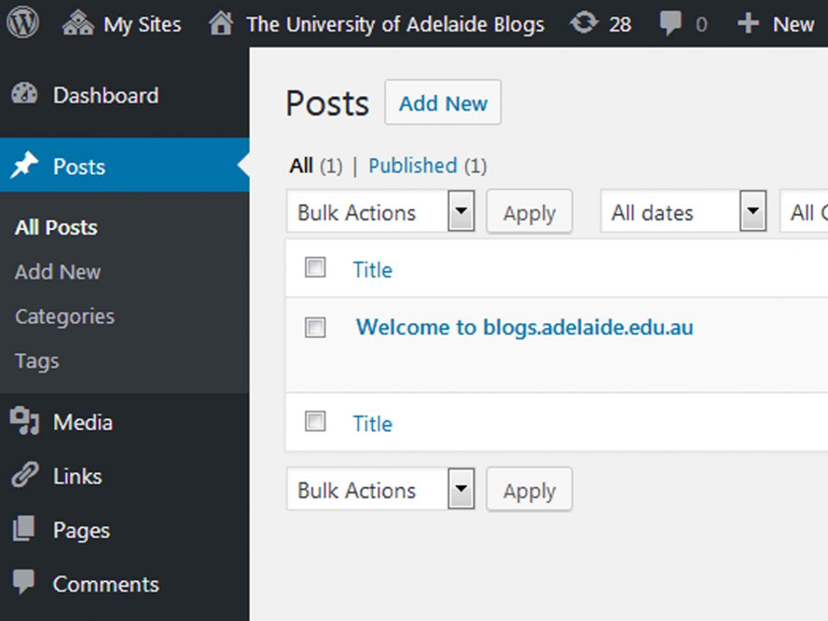 Blog Editing | Web Guide | University of Adelaide